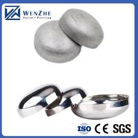 China 304 316L Welded Oval Head Cap Sanitary Stainless Steel Spherical Cap Pipe Fitting for sale