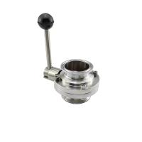 China Food Grade Quick Installation Butterfly Valve DIN 3A SMS Stainless Steel 304 316 316L for sale