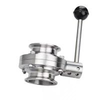 China Food Grade Quick Installation Butterfly Valve DIN 3A SMS Stainless Steel 304 316 316L for sale