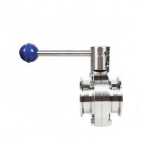 China Beer Connection Clamp Stainless Steel Epdm Silicon Manual Tri Clamp Butterfly Valve for sale