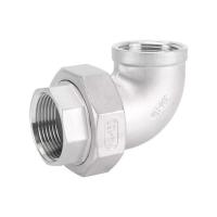 China RTS Stainless Steel Gas Union Female Thread 90 Degree Elbow for FF Pipe Fittings for sale