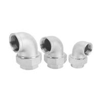 China RTS Stainless Steel Gas Union Female Thread 90 Degree Elbow for FF Pipe Fittings for sale
