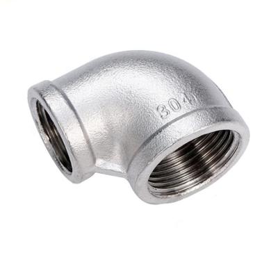 China Sanitary Stainless Steel 90 Degree Inner Wire Female Reducing Elbow for Silver Casting for sale