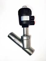 China DN15-DN80 Stainless Steel 304 Pneumatic Steam Thread Y Type Angle Seat Valve for Disinfection Pharmacy for sale