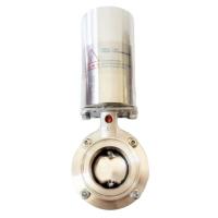 China Sanitary Stainless Steel 304 316L Pneumatic Butterfly Valve With Pneumatic Actuator for sale