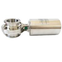 China Sanitary Stainless Steel 304 316L Pneumatic Butterfly Valve With Pneumatic Actuator for sale