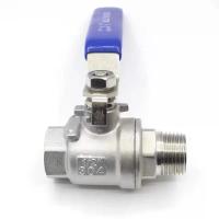 China Stainless Steel 304 316 2PC Ball Valve NPT/BSP Thread 1/4''-4.0'' Connection Vinyl Handle Cover for sale