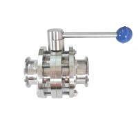 China Three Pieces Welded Hygienic Butterfly Valves for FLASH SALE in SS304 / 316L Material for sale