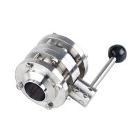 China Three Pieces Welded Hygienic Butterfly Valves for FLASH SALE in SS304 / 316L Material for sale