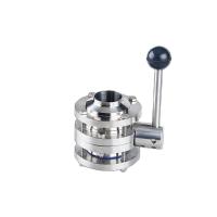 China Three Pieces Welded Hygienic Butterfly Valves for FLASH SALE in SS304 / 316L Material for sale