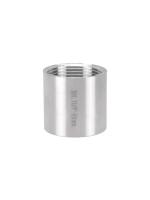 China Silver Stainless Steel Pipe Fittings Full Thread Coupling for General in SS201/304/316 for sale