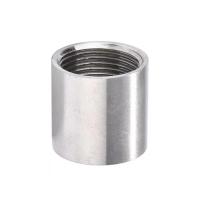 China Silver Stainless Steel Pipe Fittings Full Thread Coupling for General in SS201/304/316 for sale