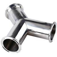 China DIN Standard Sanitary Stainless Steel304 316 Pipe Fitting Tri Clamp Wyes Tee Y Type Tee for sale
