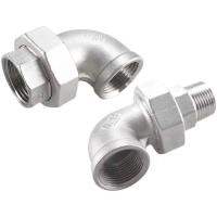 China Stainless Steel Silver BSP NPT G BSPT Female Male Thread Casting Union Elbow Fittings for sale