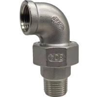 China Stainless Steel Silver BSP NPT G BSPT Female Male Thread Casting Union Elbow Fittings for sale