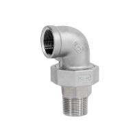 China Stainless Steel Silver BSP NPT G BSPT Female Male Thread Casting Union Elbow Fittings for sale