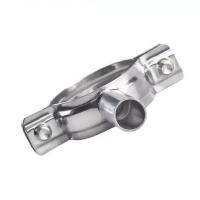 China Round Head Code SS201304 Stainless Steel Tube Hanger Clamp 45mm Length with Polishing for sale