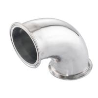 China Casting Sanitary Stainless Steel 304 316L Tri-Clamp Quick Install and Weld Elbow 90 Degree Pipe Fitting for sale