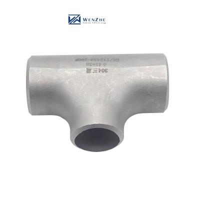 China 304 316 316L Stainless Steel Straight Tee Forged Sch40 Pipe Fitting Elbow for General for sale