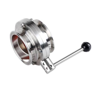 China Structure BUTTERFLY DN15-200 Sanitary Stainless Steel 304 /316L Manual Tri Clamp Valve for sale