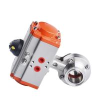 China Water Media Sanitary Stainless Steel 304 Tri Clamp Pneumatic Actuator Butterfly Valve for sale