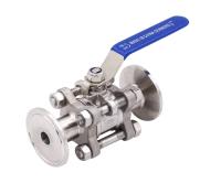 China Customized Support OEM Sanitary Stainless Steel 304/316L Tri Clamp 3PC Ball Valve with Pneumatic Actuator for sale
