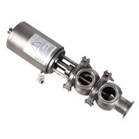 China WZ Sanitary Stainless Steel 3 Way Pneumatic Stop Reversing Valve for Your Requirements for sale