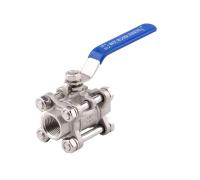 China Round Head Ball Valve 1/2 Inch NPT Threaded Stainless Steel 304 Female 3 Piece Full Port for sale