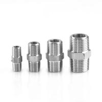 China Stainless Steel 201 304 316 Casting Hexagon Nipple Double Ferrule Pipe Fittings 1/4''-4.0 for sale