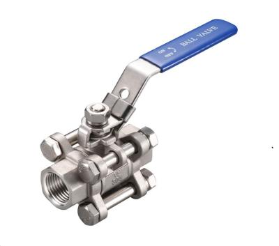 China Cowin Brewing 1''-8'' 3PC Ball Valve Stainless Steel 304 NPT Threaded for Oil Gas Water for sale