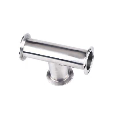 China Stainless Steel 316 304 Polishing Sanitary Ss304 3-way Tri-Clamped Equal Tee for Food Milk for sale