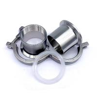 China Cylindrical Head Code WZ SS 304 316 Tri Clamp Quick Connect Sanitary Pipe Clamp Set for sale