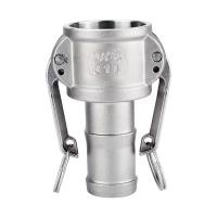 China 304 316 Straight Sockets with Locking Levers Barbed Hose Camlock C Cam-and-Groove Couplings for sale