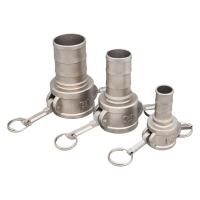 China 304 316 Straight Sockets with Locking Levers Barbed Hose Camlock C Cam-and-Groove Couplings for sale
