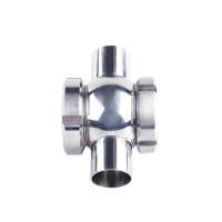 China SS304/SS316L Stainless Steel 4 Way Cross Union Sight Glass for Hygienic Butt Welding for sale