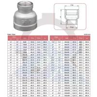 China Stainless Steel 201 304 316 Npt BSP Threaded Pipe Coupling Fittings Red Socket Reducer for sale