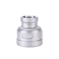China Stainless Steel 201 304 316 Npt BSP Threaded Pipe Coupling Fittings Red Socket Reducer for sale