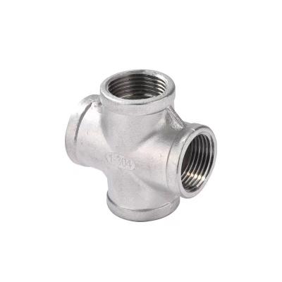 China Four Way Equal Male And Female Threaded Cross NPT BSP in Stainless Steel 201 304 316 for sale