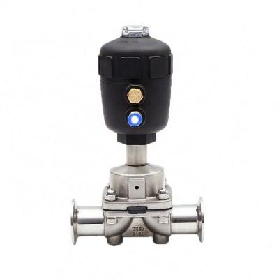 China Sanitary Stainless Steel 304 316L Pneumatic Clamp Diaphragm Valve ISO9001 Certified for sale
