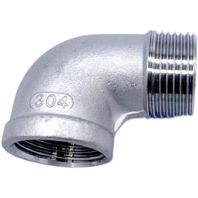 China Casting Stainless Steel 201 304 Male and Female NPT Thread 90 Degree Elbow BSP BSPT for sale