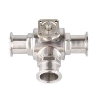 China Food Grade Silver T Type TRI CLAMP 3 Way Ball Valve Stainless Steel 304 316 WZ 3A/DIN/SMS for sale