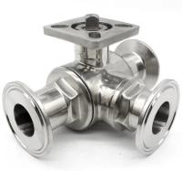 China Food Grade Silver T Type TRI CLAMP 3 Way Ball Valve Stainless Steel 304 316 WZ 3A/DIN/SMS for sale