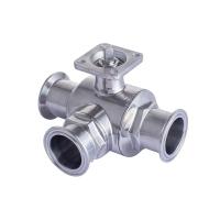 China Food Grade Silver T Type TRI CLAMP 3 Way Ball Valve Stainless Steel 304 316 WZ 3A/DIN/SMS for sale