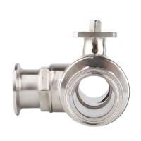China Food Grade Silver T Type TRI CLAMP 3 Way Ball Valve Stainless Steel 304 316 WZ 3A/DIN/SMS for sale