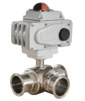 China Food Grade Silver T Type TRI CLAMP 3 Way Ball Valve Stainless Steel 304 316 WZ 3A/DIN/SMS for sale