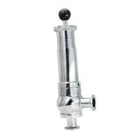 China Equal Sanitary Pressure Relief Valve Stainless Steel 304 316 with Scale Overflow Valve Food-Grade Adjustable Tri Clamp Safety Valve for sale