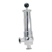 China Equal Sanitary Pressure Relief Valve Stainless Steel 304 316 with Scale Overflow Valve Food-Grade Adjustable Tri Clamp Safety Valve for sale
