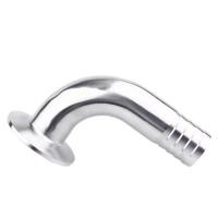 China Sanitary SS304 316 316L Tri Clamp 90DEG Hose Barb Tri Clover Compatible Hose Coupling Fitting Food Grade Adapter for sale