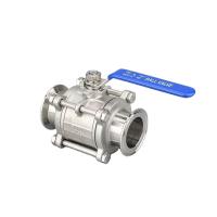 China DN20-DN300 Sanitary Stainless Steel 3pcs Ball Valve with Tri Clamp Connection and Size for sale