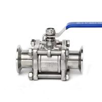China DN20-DN300 Sanitary Stainless Steel 3pcs Ball Valve with Tri Clamp Connection and Size for sale